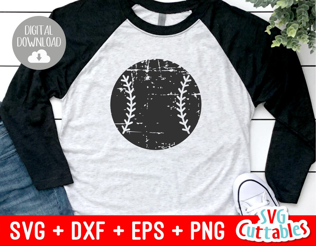 Distressed Baseball Svg - Distressed Softball - Svg - Eps - Dxf - Png ...