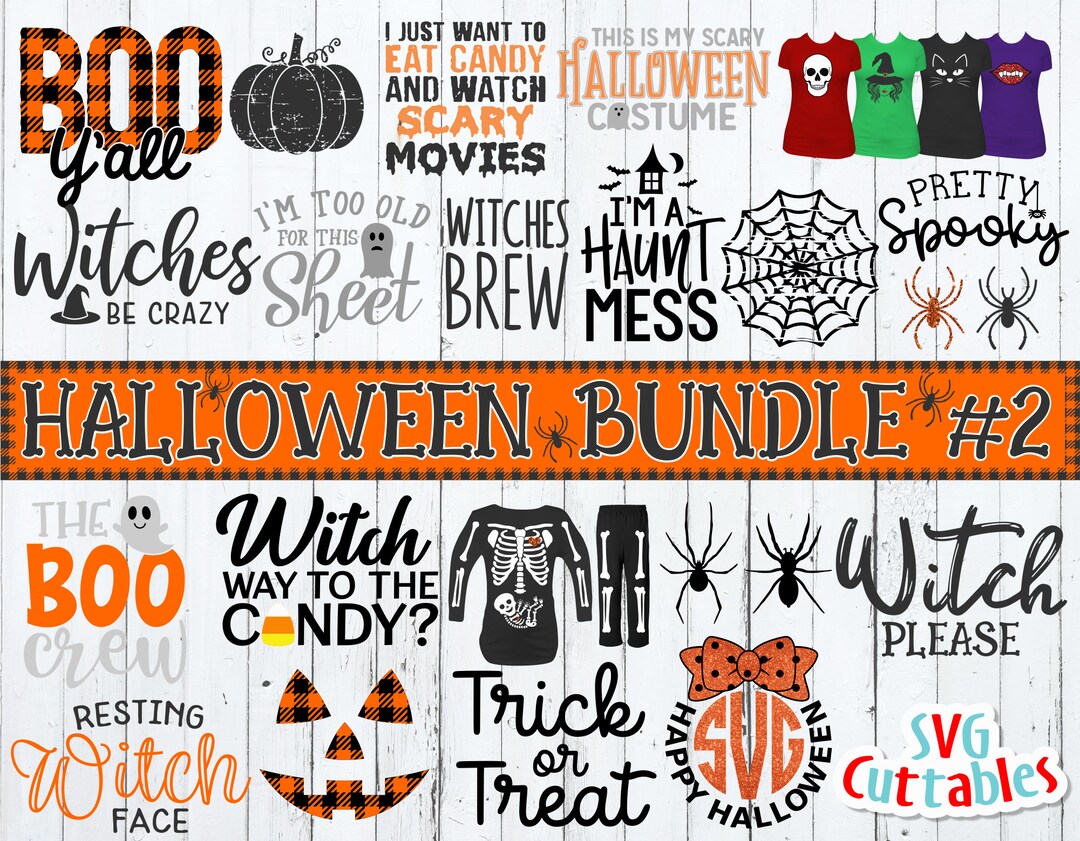 Halloween Svg Bundle 2 - Svg - Dxf - Eps - Png - Distressed Spider Web ...