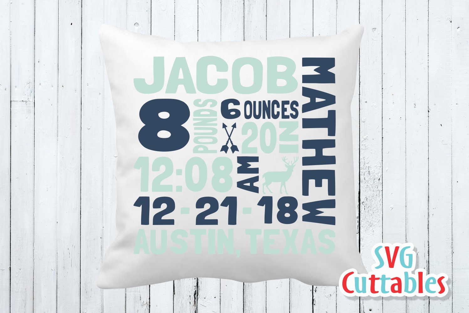 Baby Birth Announcement SVG DXF EPS Baby Stats Metric - Etsy