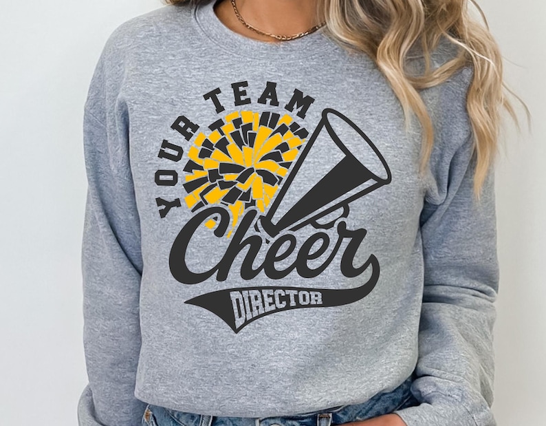 Cheer Director Svg Png, Cheerleader Template, Cheer Team Svg With Font ...