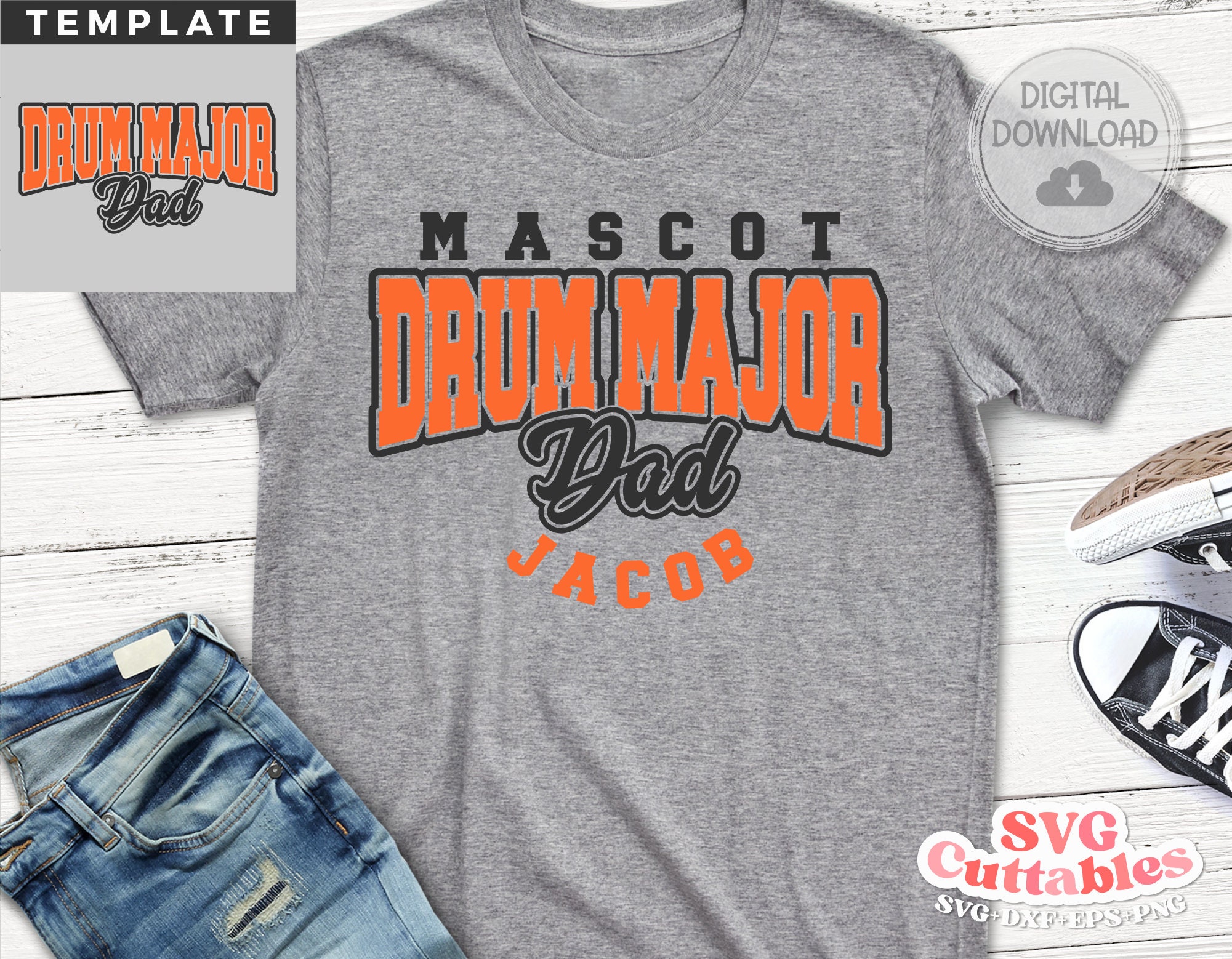 Band Svg Cut File - Drum Major Dad Template 0024 - Svg - Eps - Dxf ...