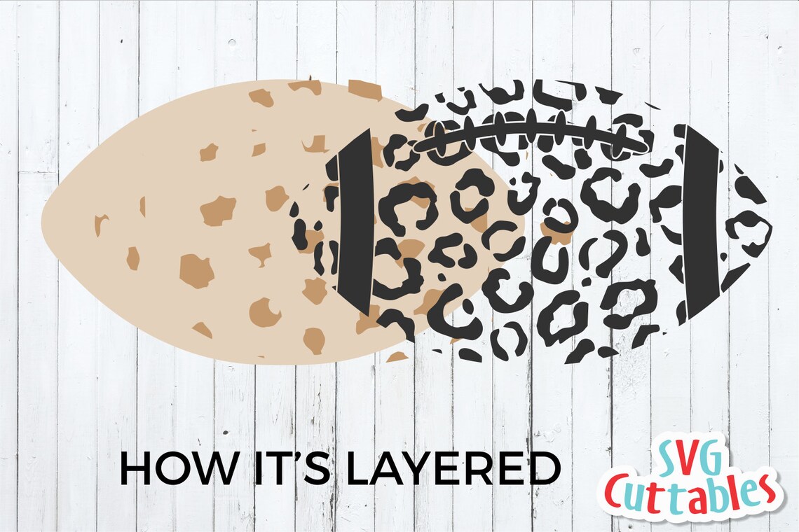 Leopard Print Football Svg Football Cut File Svg Dxf - Etsy
