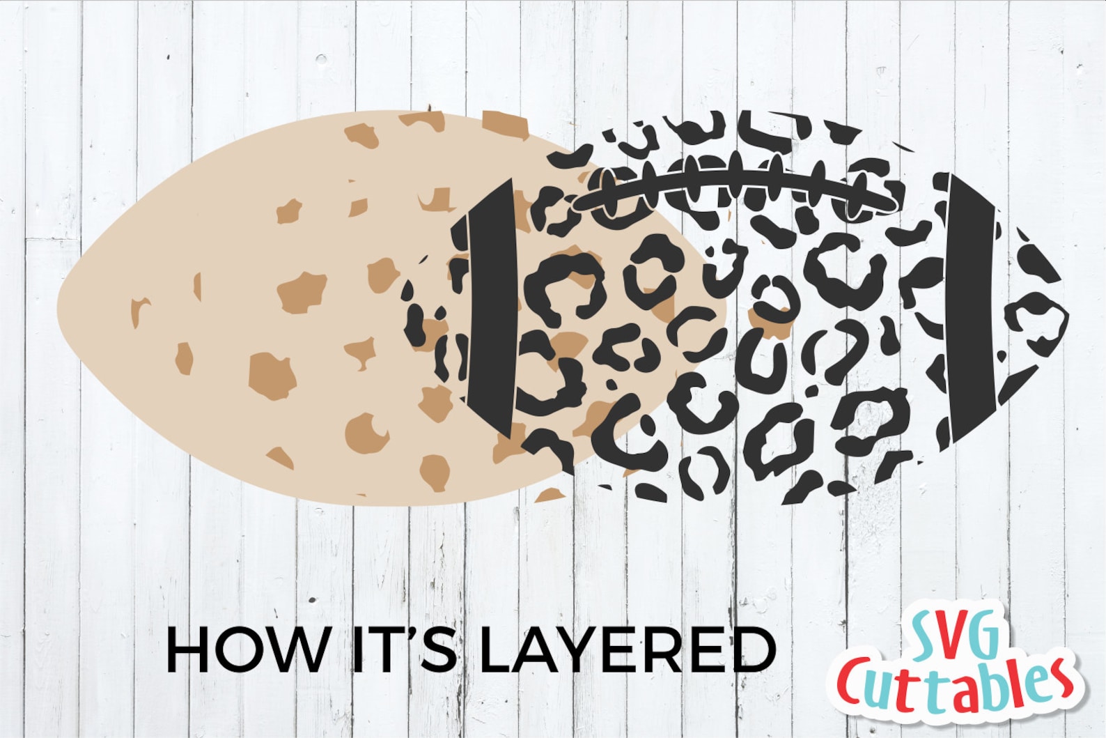 Leopard Print Football Svg Football Cut File Svg Dxf - Etsy