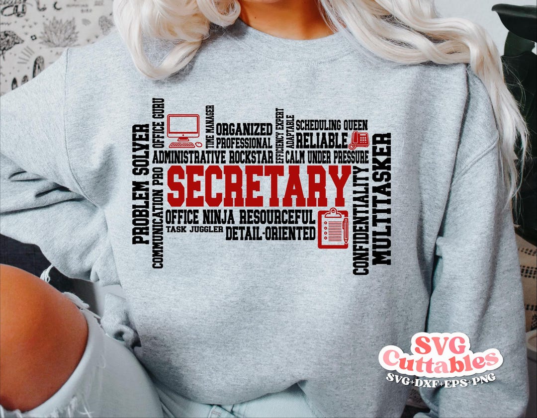 Secretary Word Art Svg - Cut File - Svg - Dxf - Eps - Png - Cut File ...