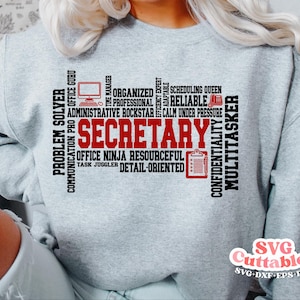 Secretary Word Art Svg - Cut File - Svg - Dxf - Eps - Png - Cut File ...