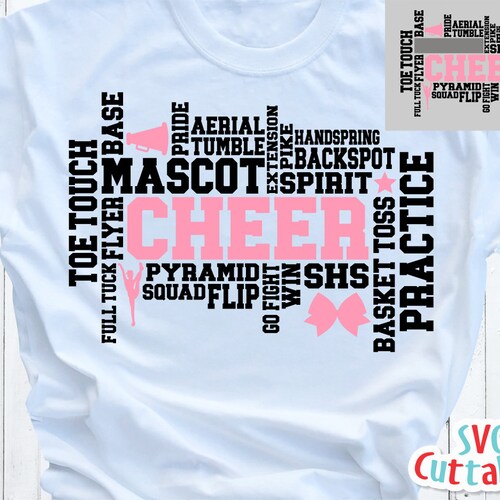 Cheer Svg Cheer Word Art Svg Cheer Subway Art Dxf Eps - Etsy