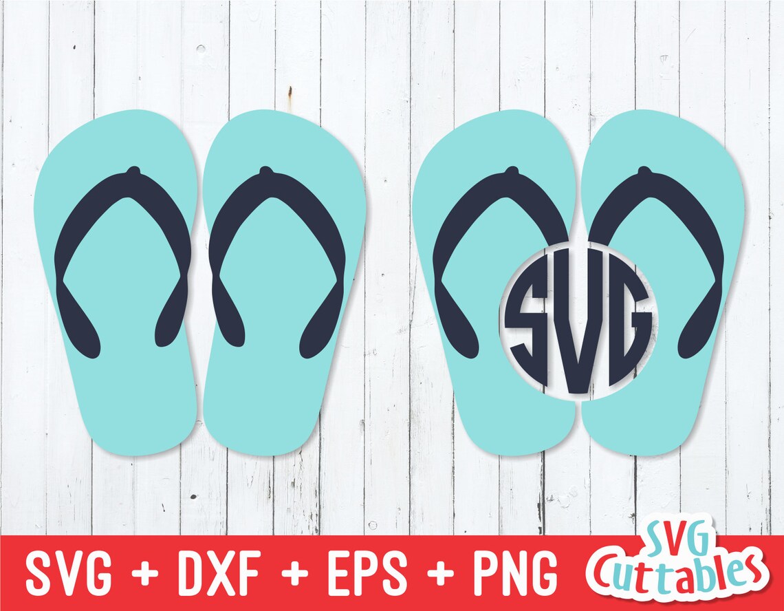 Flip Flops Svg Flip Flop Monogram Frame Cut File Summer | Etsy