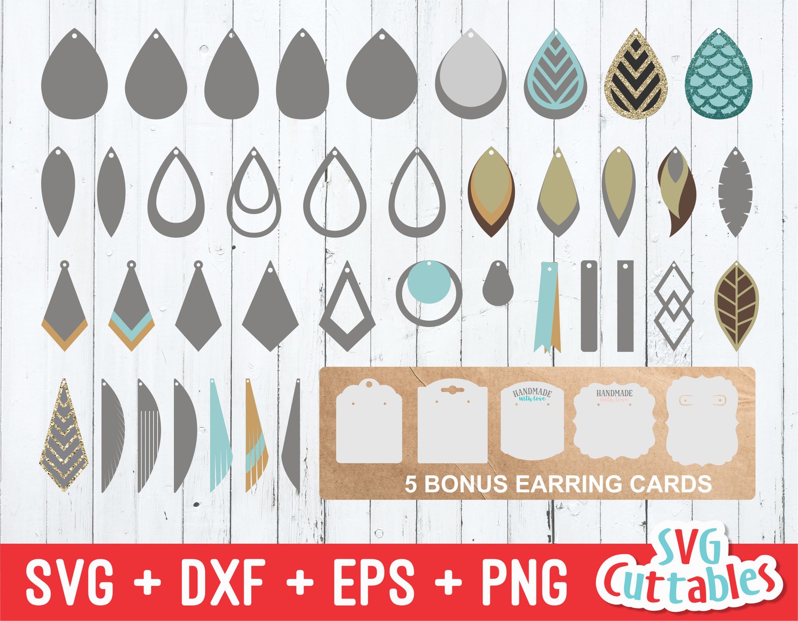 Earring Svg Bundle SVG DXF EPS Earring Cut File - Etsy