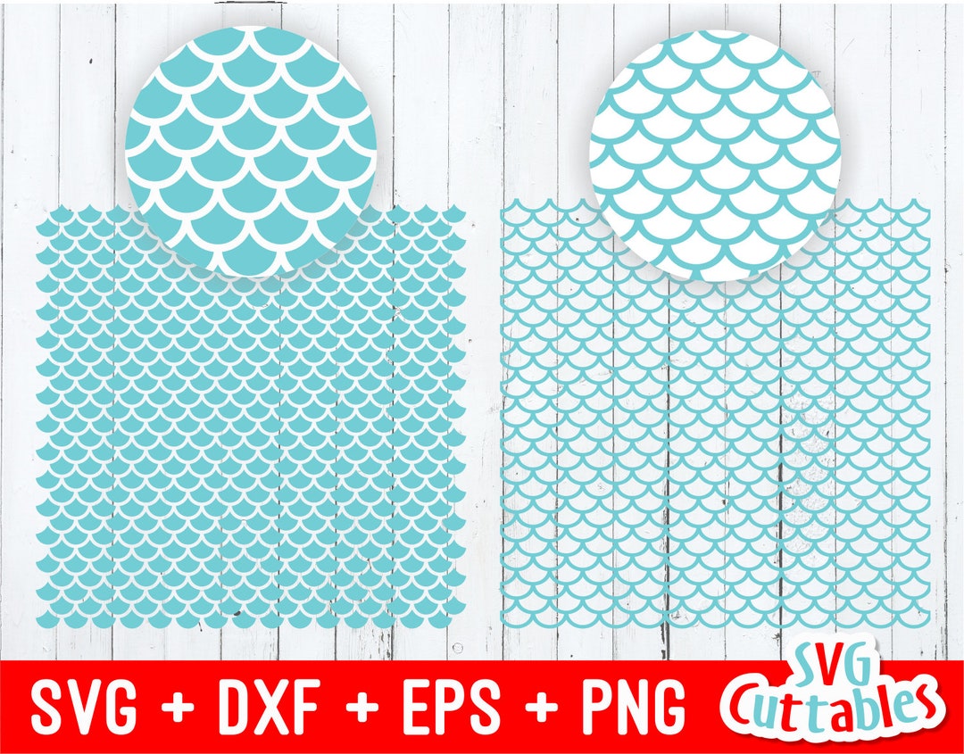 Mermaid Scales Patterns Svg - Dxf - Eps - Png - Mermaid Cut File - Svg ...