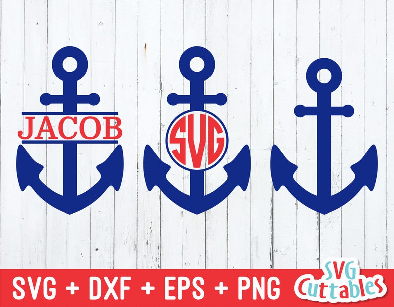 Anchor Svg Split Anchor Anchor Monogram Frame Svg Eps | Etsy