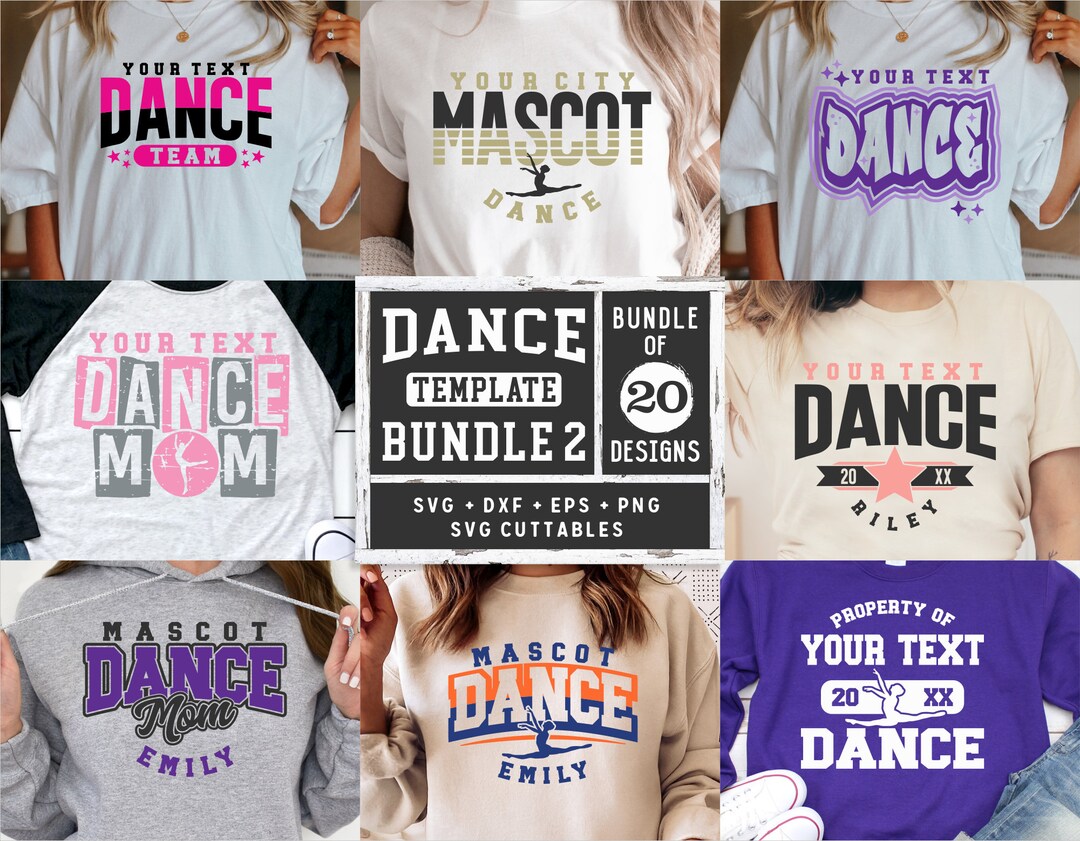 Dance Svg Template Bundle 2 -dance Cut Files - Dance Bundle - Svg - Eps ...