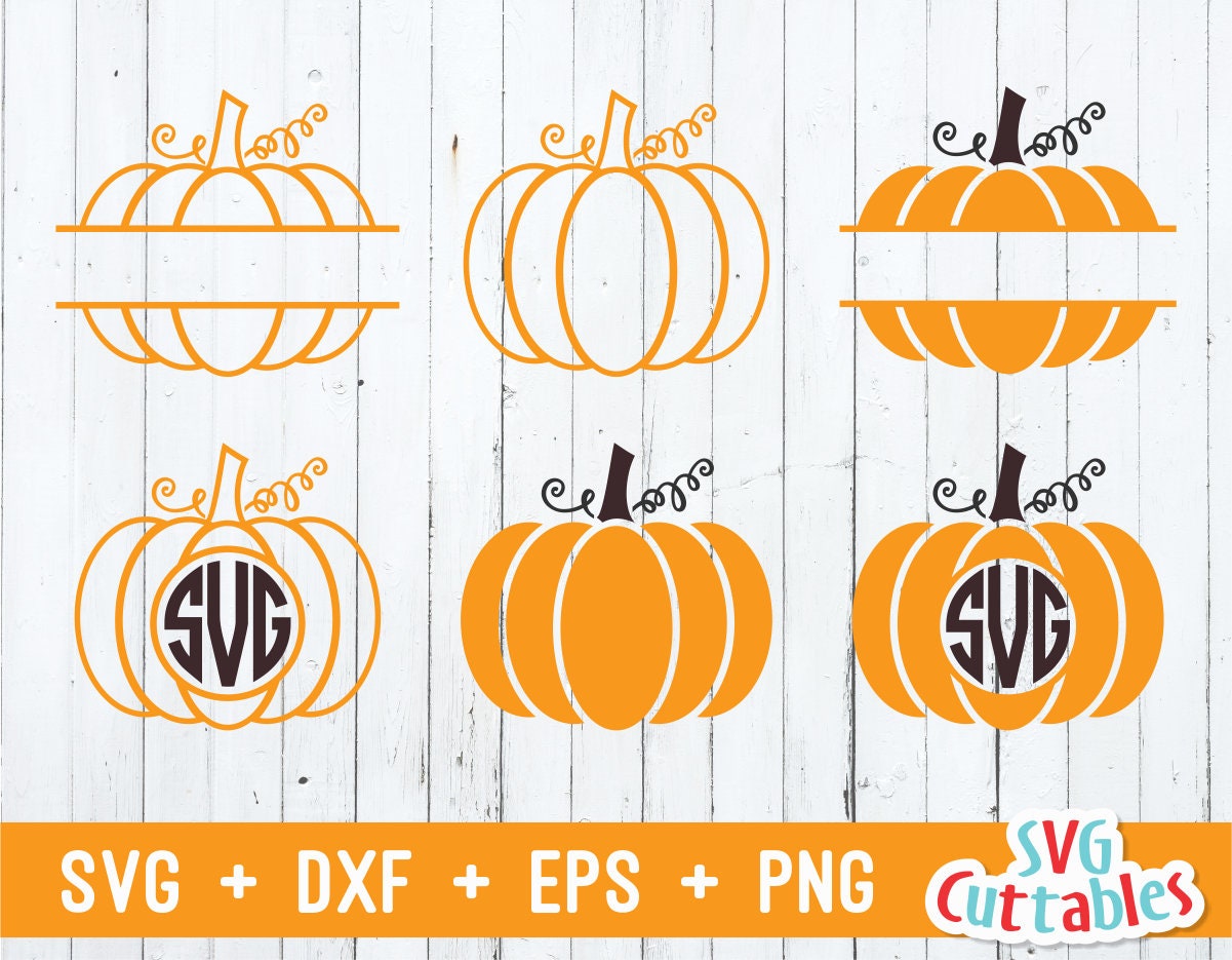 Pumpkin svg dxf eps Fall Autumn Split Pumpkin | Etsy