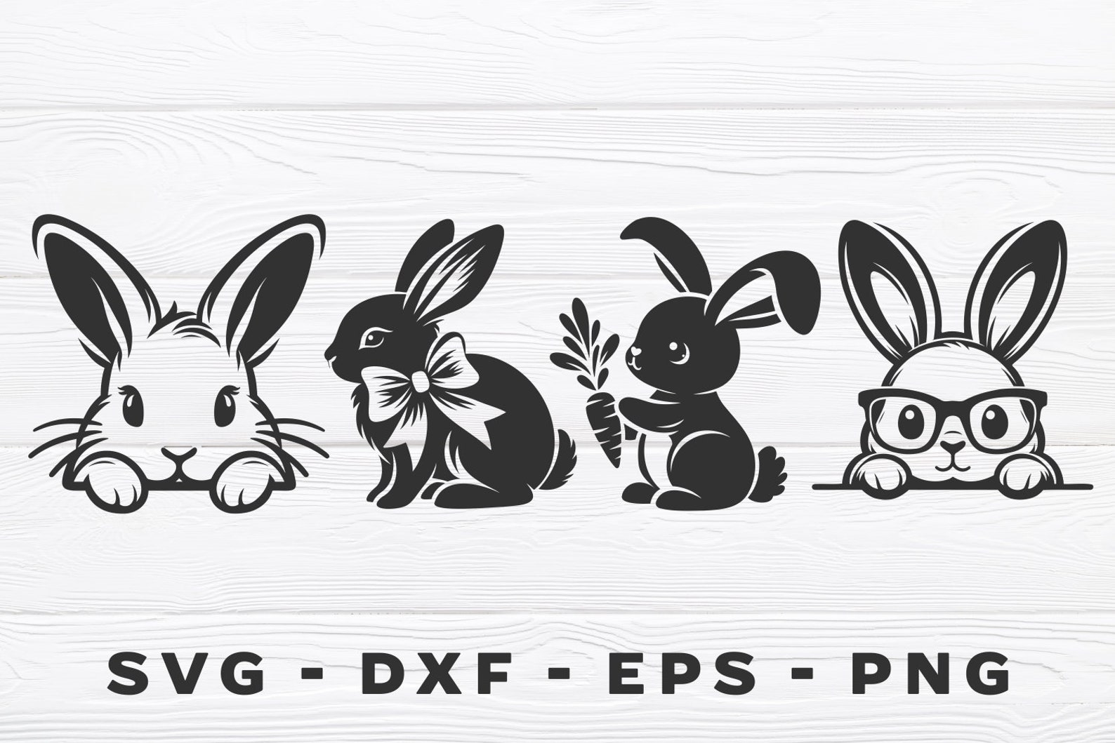 Easter Bunny Svg Bundle - Easter Bunny Cut File - Svg - Eps - Dxf - Png ...