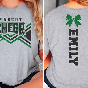 Cheer Svg Template | Mascot Cheer Shirt Design | Front and Back Layout ...