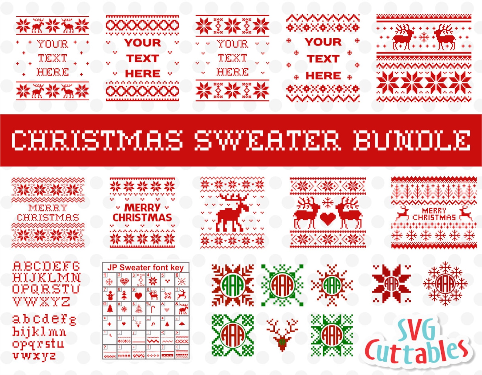 Christmas Sweater Bundle Svg Ugly Sweater Merry Christmas - Etsy