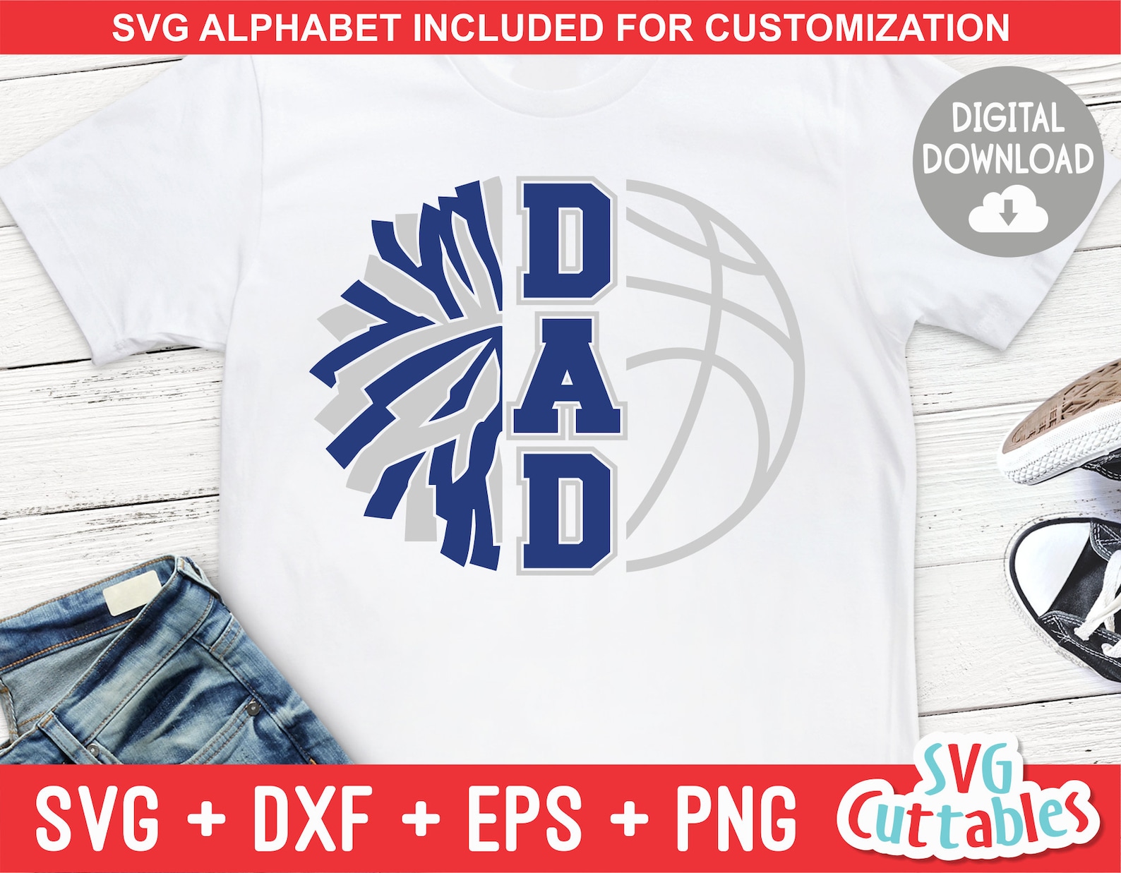 Basketball Dad and Cheer Dad Svg - Basketball Dad Svg - Eps - Dxf - Png ...