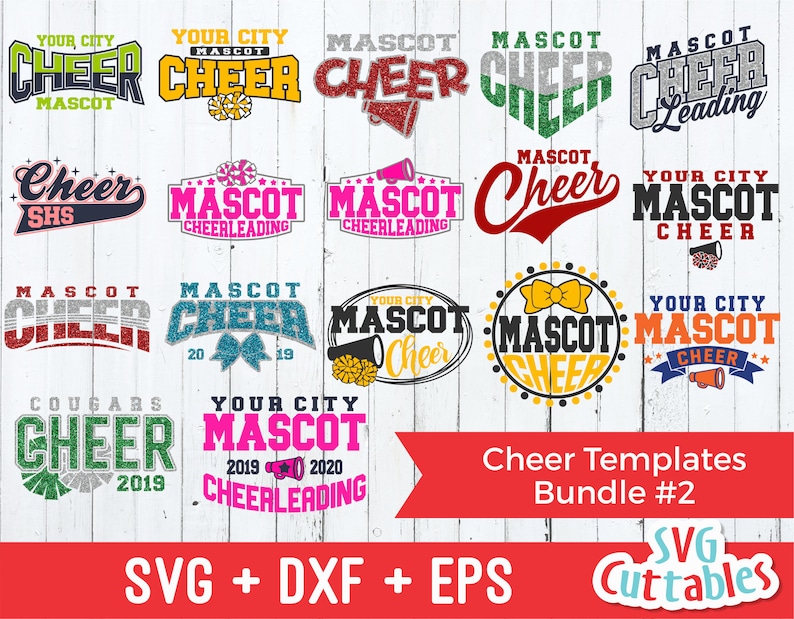 Cheer Svg Bundle Cheer Template Bundle 2 Svg Eps Dxf - Etsy