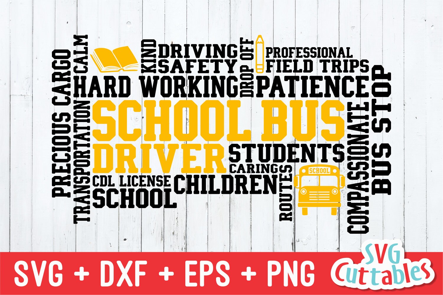 School Bus Driver Svg - Word Art - Svg - Dxf - Eps - Png - Cut File ...