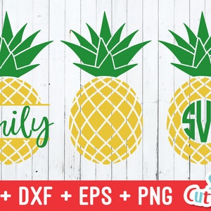 Pineapple Svg - Split Pineapple Cut File - Pineapple Monogram Frame ...
