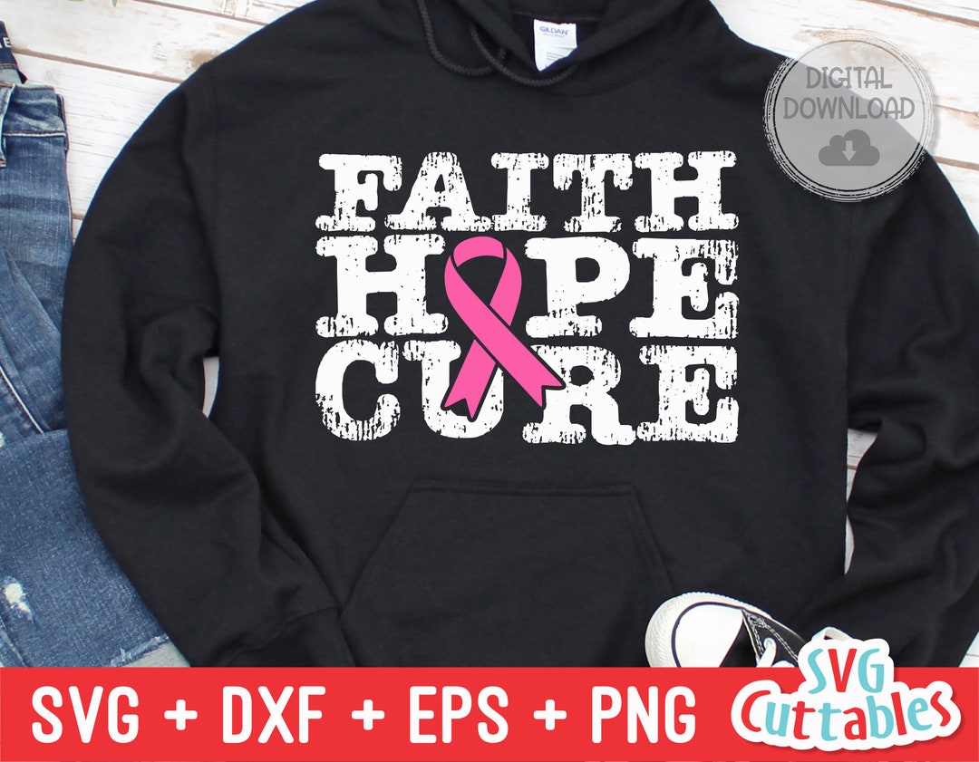Faith Hope Cure Svg - Breast Cancer Awareness - Svg - Dxf - Eps - Png ...
