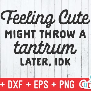 Feeling Cute Might Throw A Tantrum Svg Funny Cut File Kids Shirt Svg ...