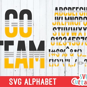 Go Team Svg Alphabet - Multi Color Sport - Svg - Eps - Dxf - Athletic ...