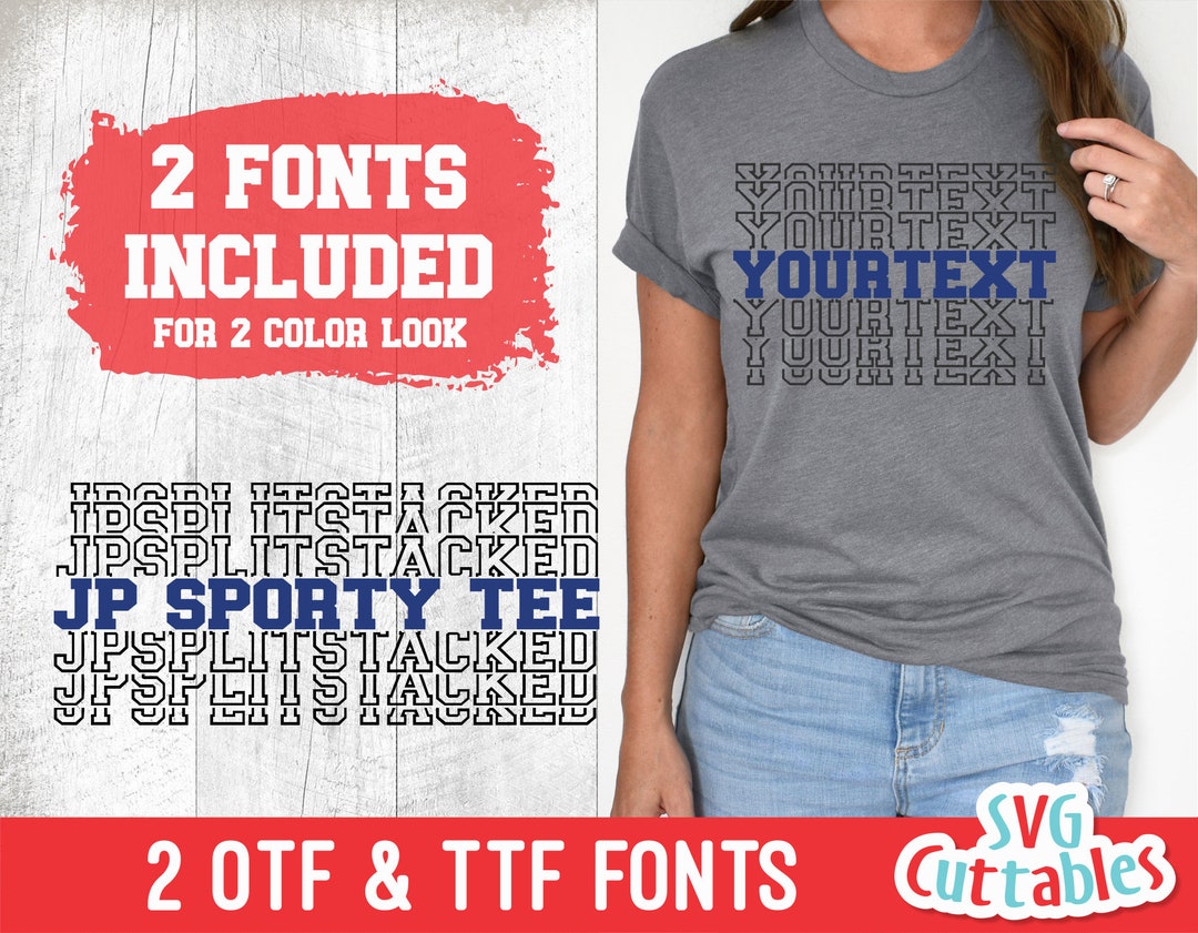 JP Split Stack Font - Otf - Ttf - Mirrored Font - Athletic Font ...