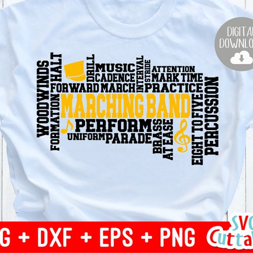 Marching Band Word Art Cut File Svg Eps Dxf Png - Etsy