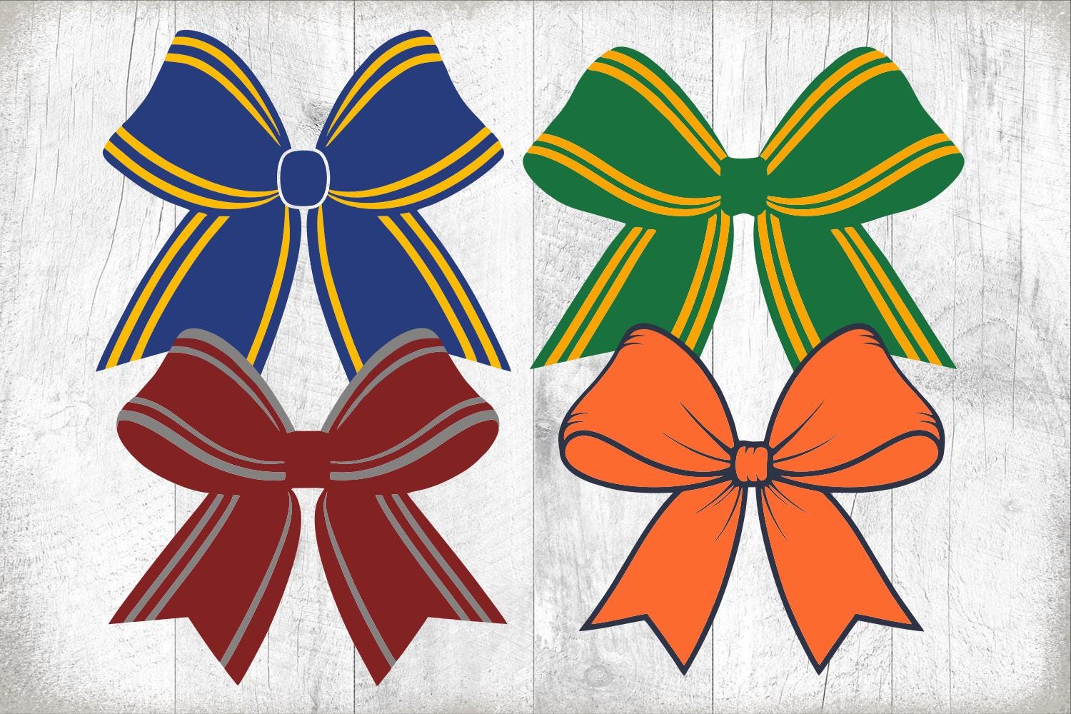 Cheer Bow Bundle Svg -cheer Bow Svg Cut File - Cheerleader - Svg - Dxf ...