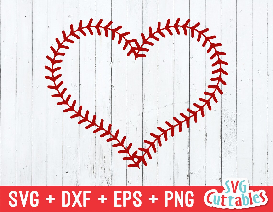 Baseball Stitches Heart Svg - Baseball Cut File Svg - Dxf - Eps - Png ...