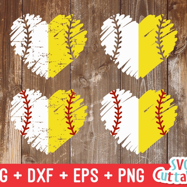 Softball Heart - Etsy