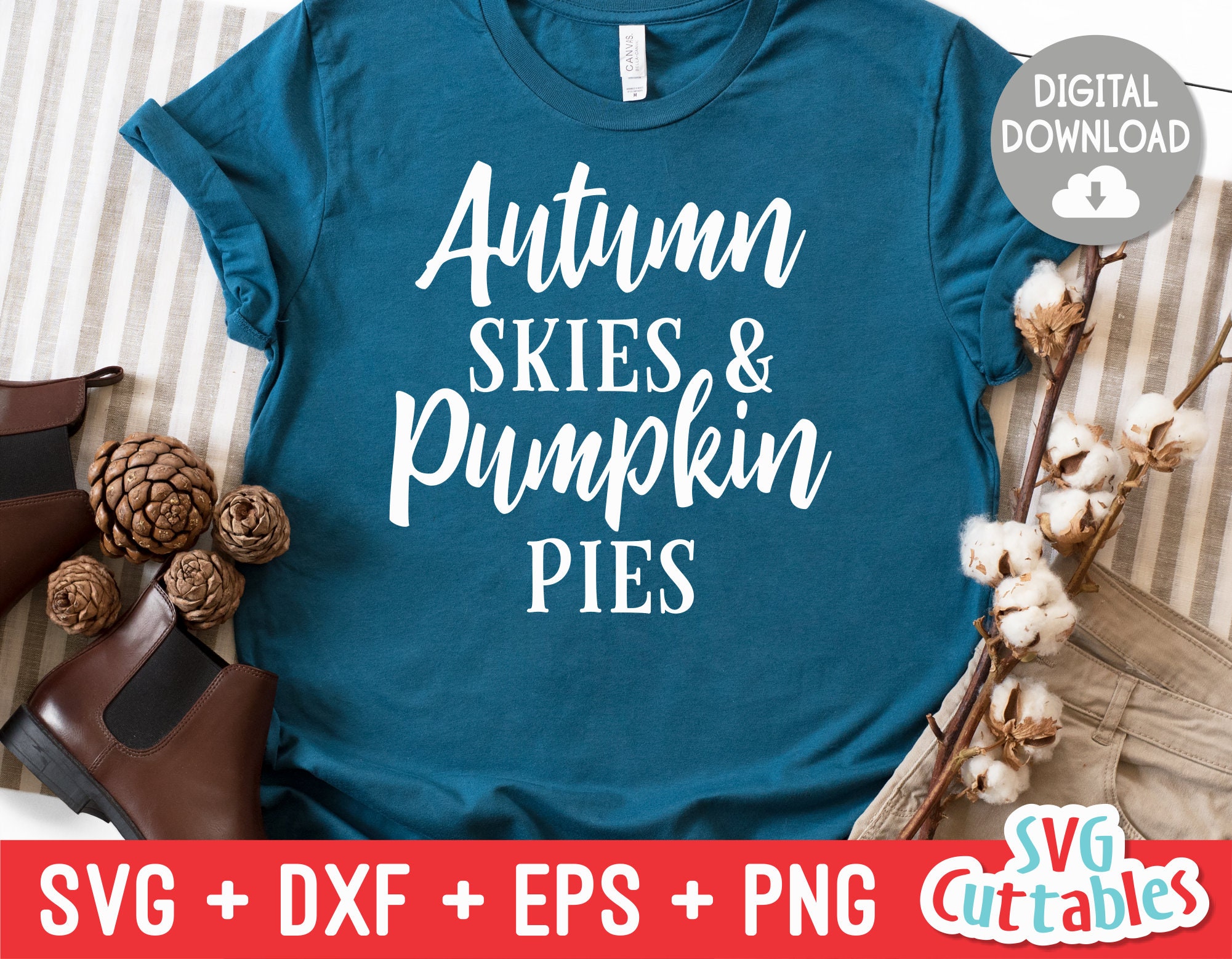 Autumn Skies and Pumpkin Pies Svg Dxf Eps Png Fall - Etsy