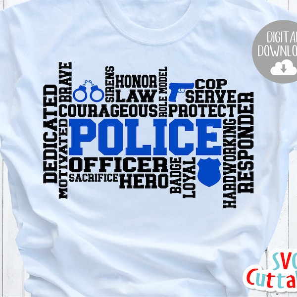Police Svg - Etsy