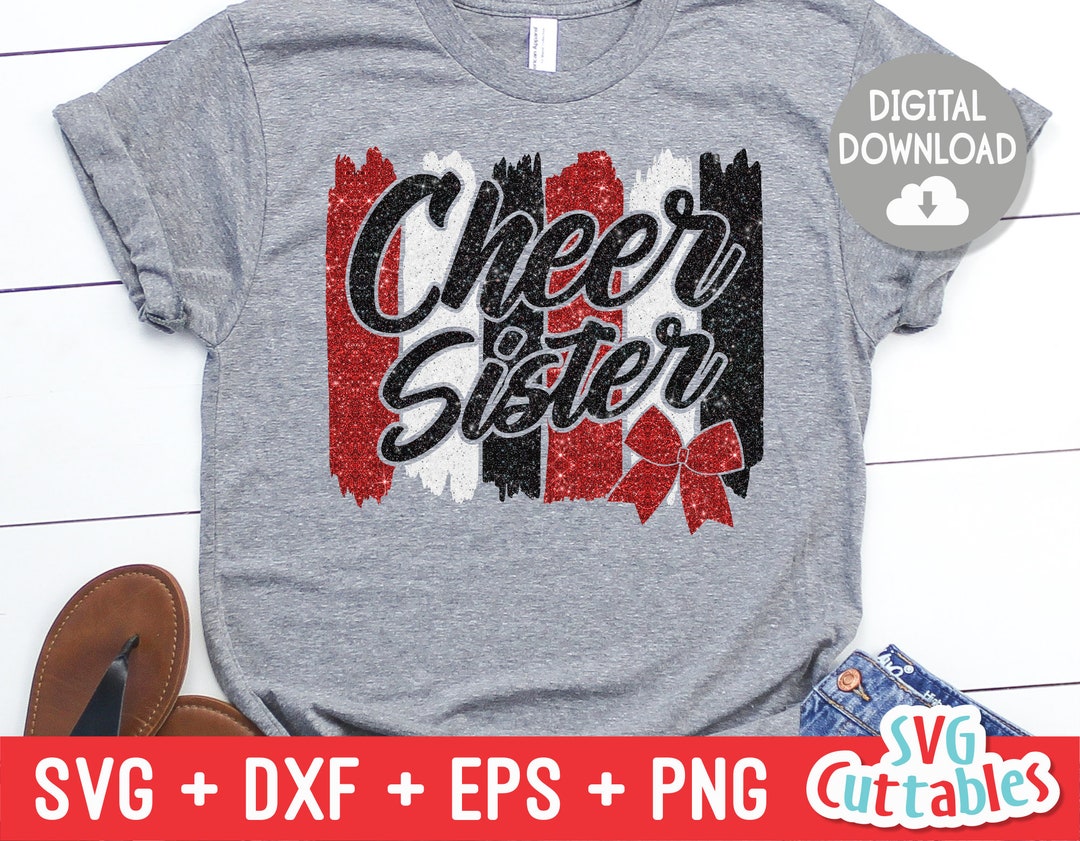 Cheer Sister Svg - Cheer Sisters Cut File - Cheer Bow Svg - Dxf - Eps ...