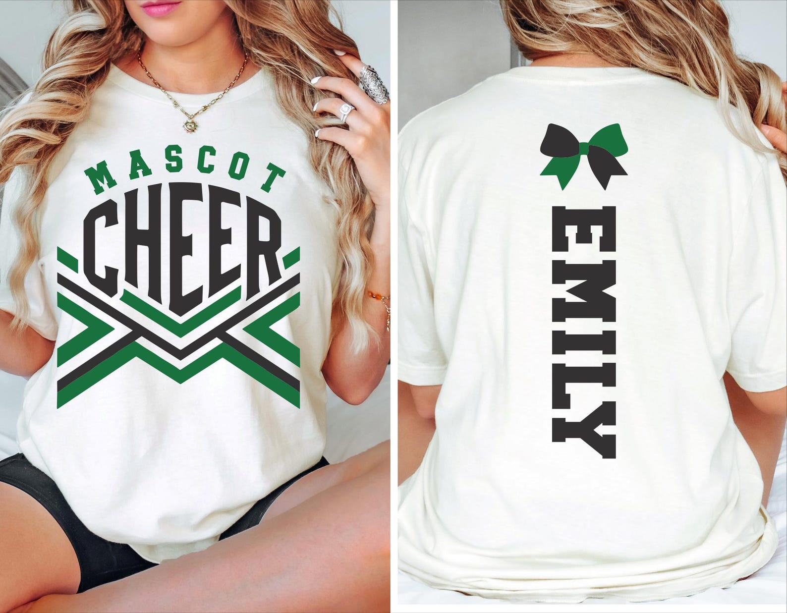 Cheer Svg Template | Mascot Cheer Shirt Design | Front Back Cheer Bow ...