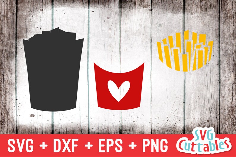 French Fries Svg - Dxf - Eps - Png - French Fry Svg - Silhouette ...