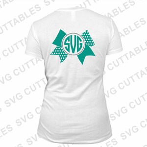 Cheer Bow Svg, Cheer Bow Monogram Frame Svg, Cheerleader Svg, Chevron ...