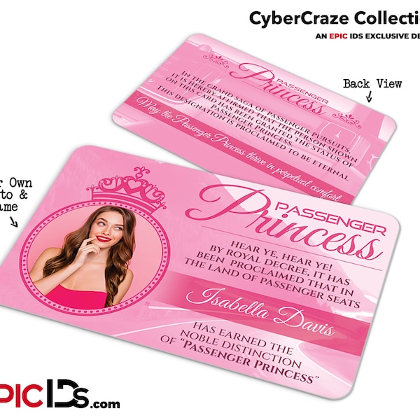 Passenger Princess Id Card - Etsy