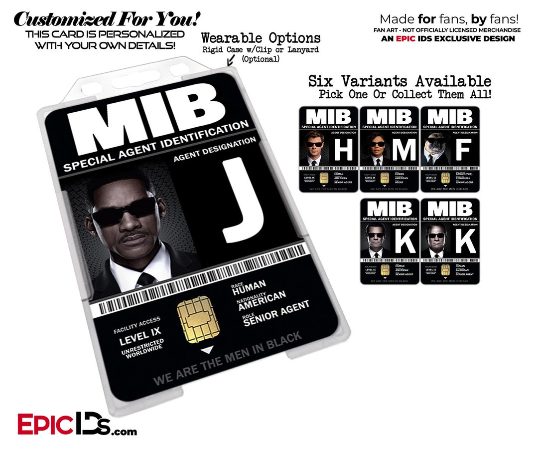 Special Agent MIB / MIB International Cosplay Name Badge Ids [movie ...