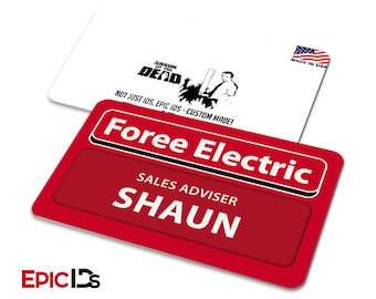 SHAUN of the DEAD Style Pin Badge Custom PVC Name Tag Customize With ...
