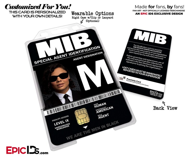 Special Agent MIB / MIB International Cosplay Name Badge Ids [movie ...