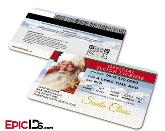 Santa Claus Official Sleigh License ID Card by Epic Ids - Etsy