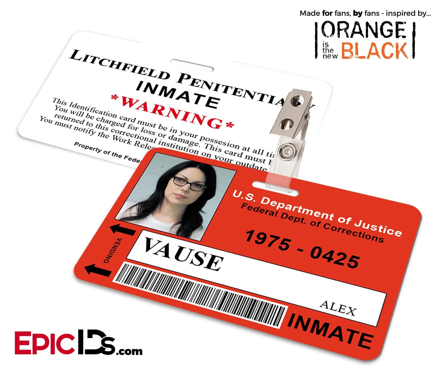 Litchfield Penitentiary 'OITNB' Inmate ID - Alex Vause - Etsy