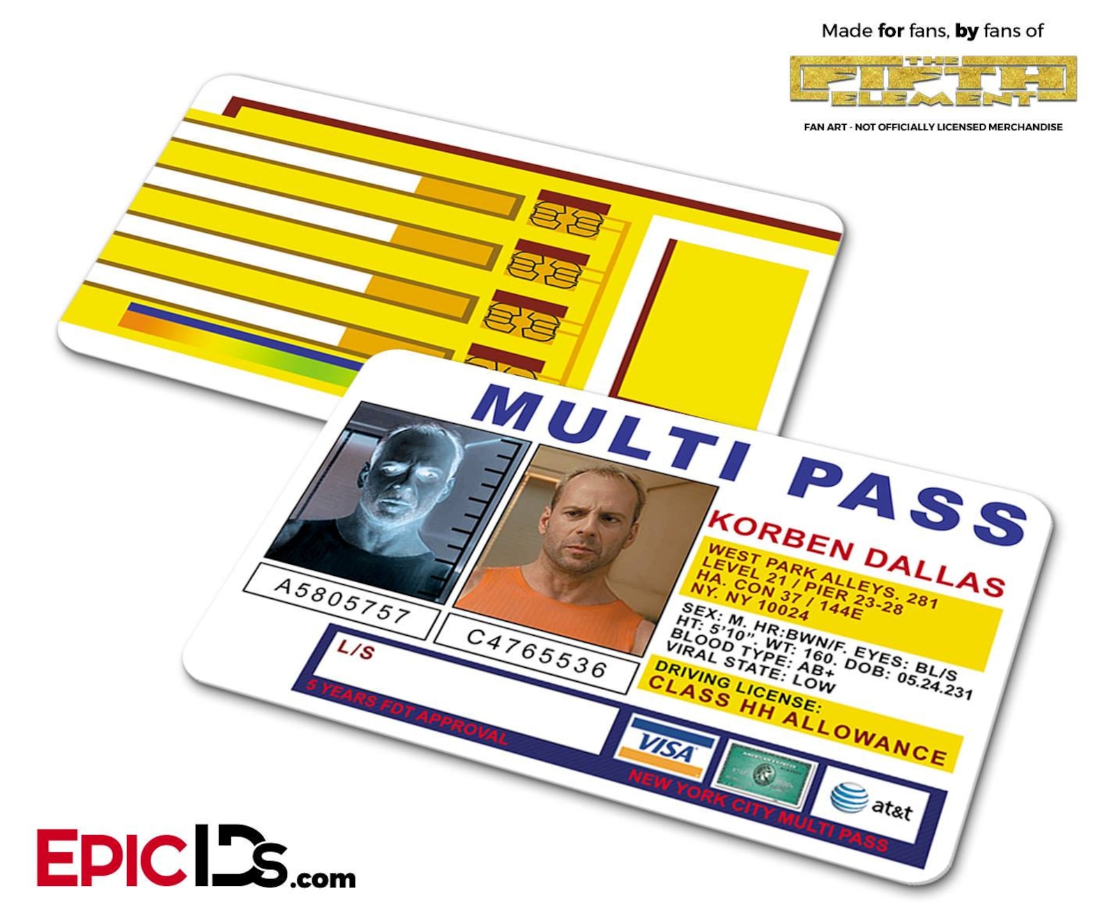 The Fifth Element Inspired Korben Dallas Multi Pass Card - Etsy