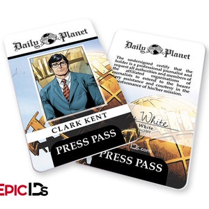 Clark Kent Badge Press Pass - Etsy