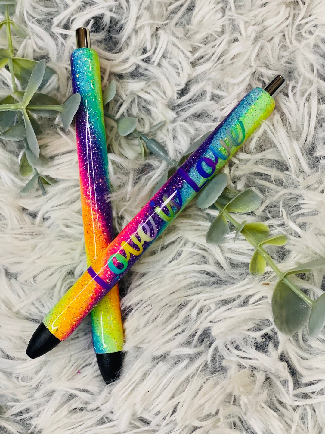 Rainbow Swirl Glitter Pen - Etsy