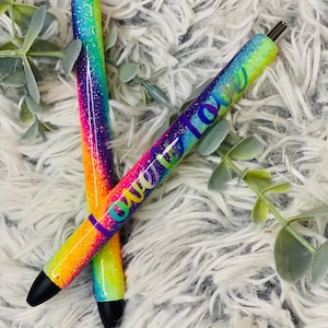 Rainbow Swirl Glitter Pen - Etsy