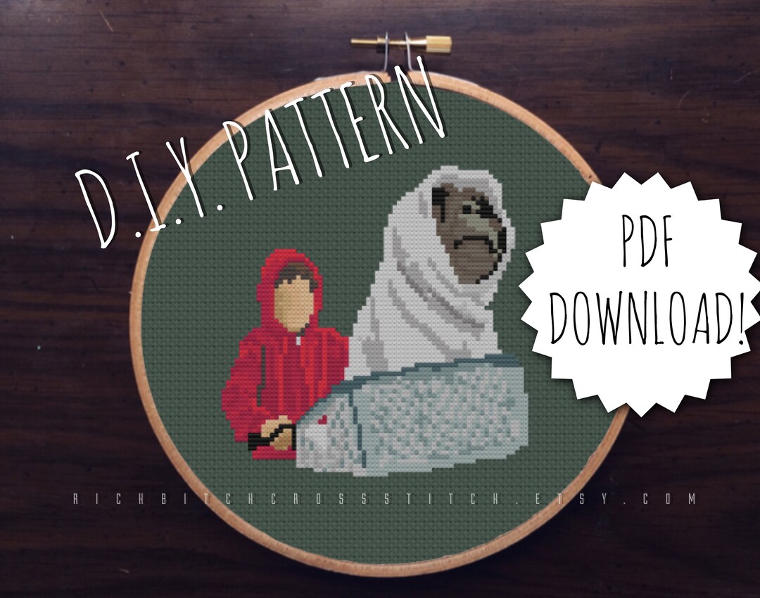 DIY Alien Bike Ride Cross Stitch PATTERN. Counted Cross Stitch Pattern ...