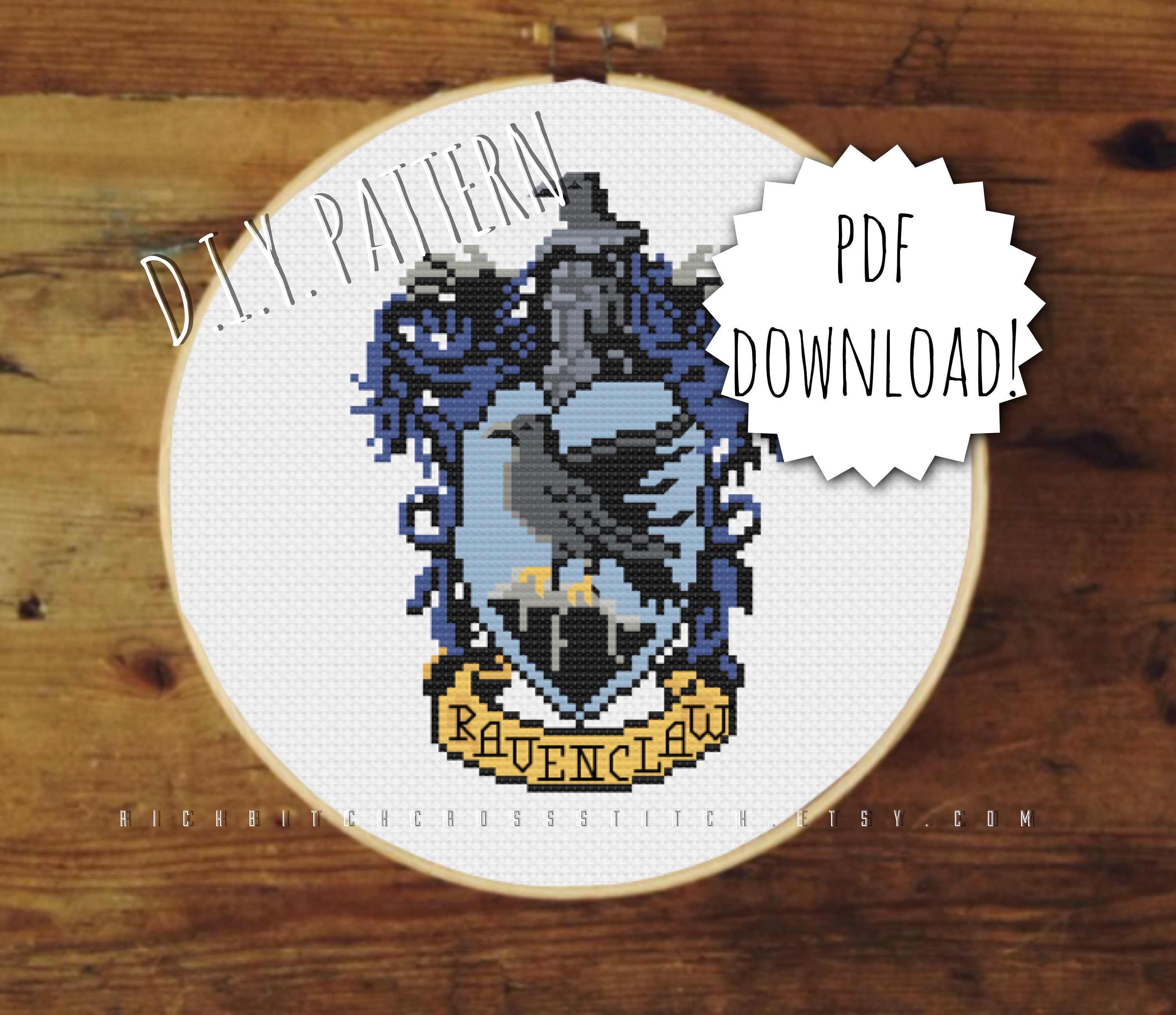 DIY Wizard House Raven Cross Stitch PATTERN. Counted Cross Stitch ...