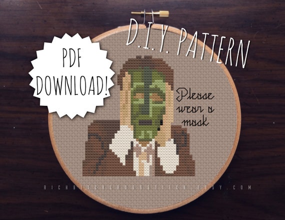 DIY 'please Wear A Mask' Cross Stitch PATTERN. Counted - Etsy